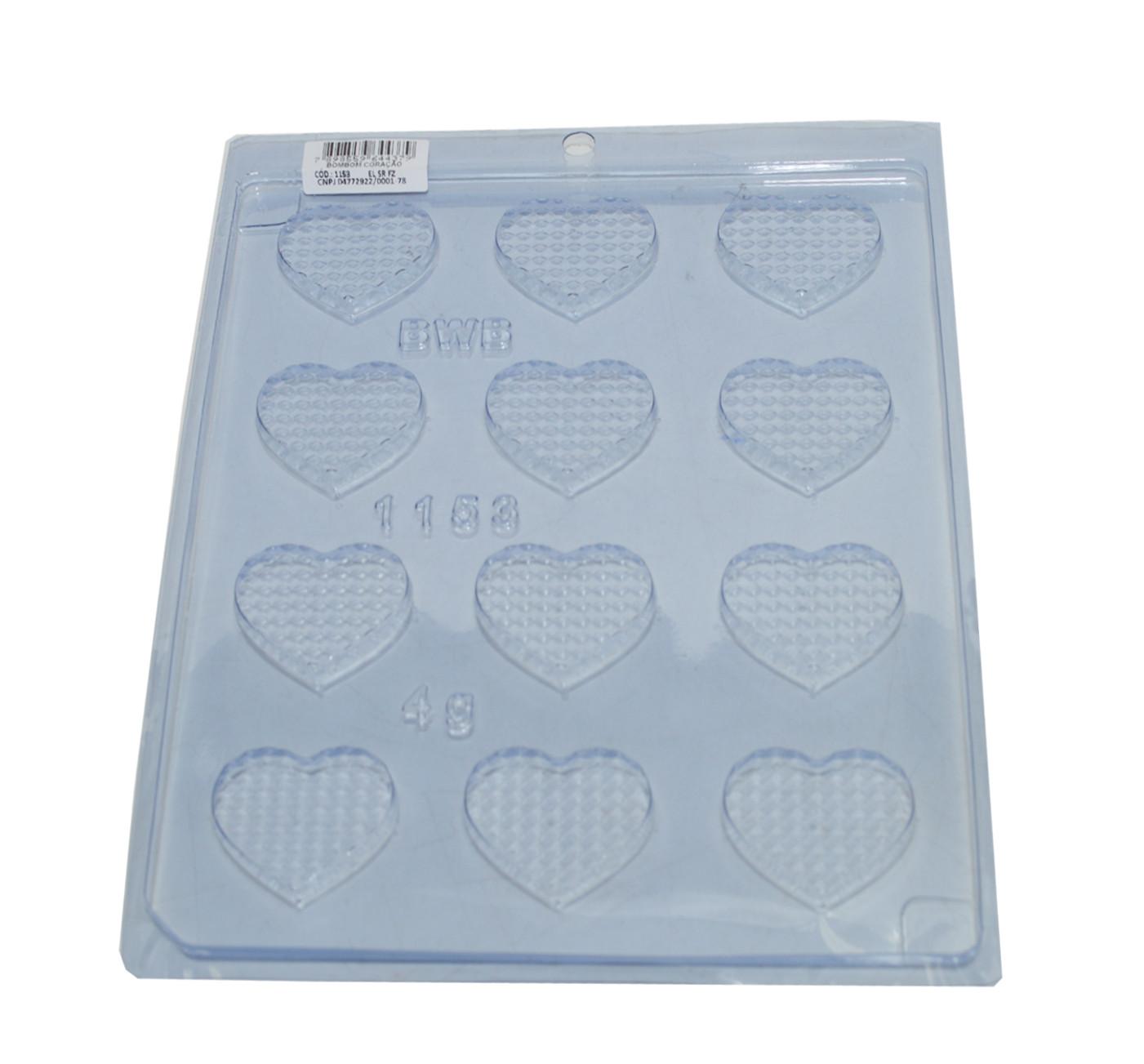 Forma em Acetato Bombom Coração RF-1153 BWB (01UND) - Irmãos Haluli