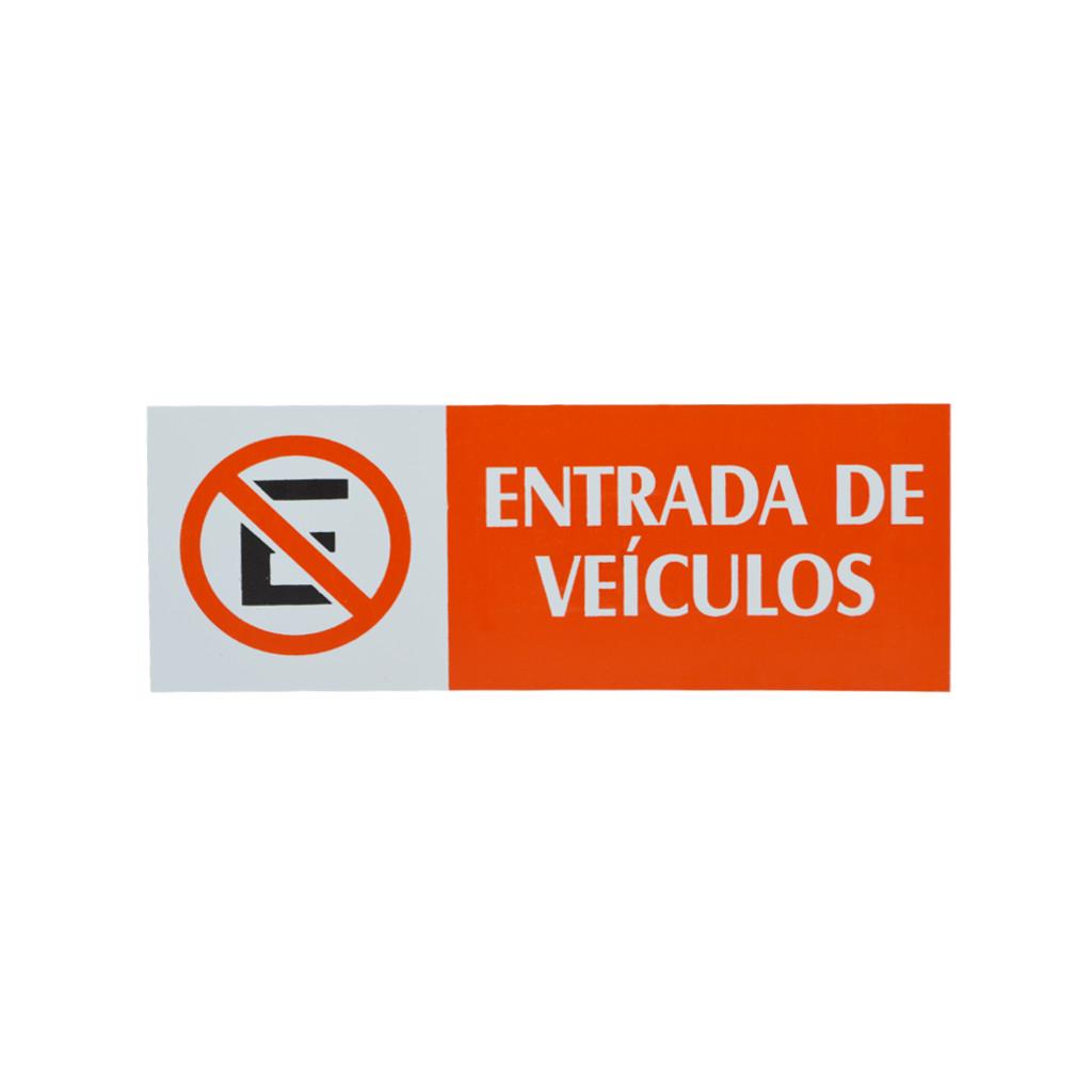 Placa Entrada de Veículos Vermelha 20x7 cm Emplac (1 unidade) - Irmãos ...