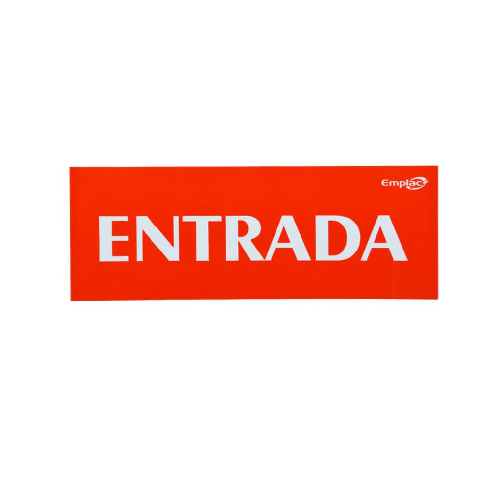 Placa Entrada Vermelha 20x7cm Emplac (1 unidade) - Irmãos Haluli