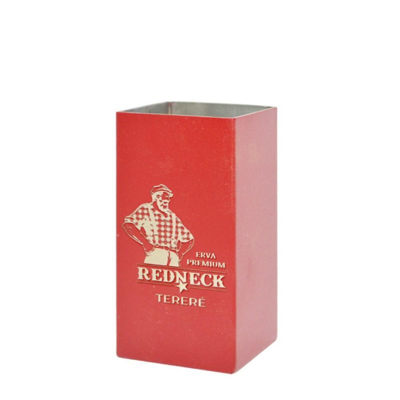 Kit Redneck Premium Copo de Inox Quadrado com Bomba Chata Vermelho Ref ...