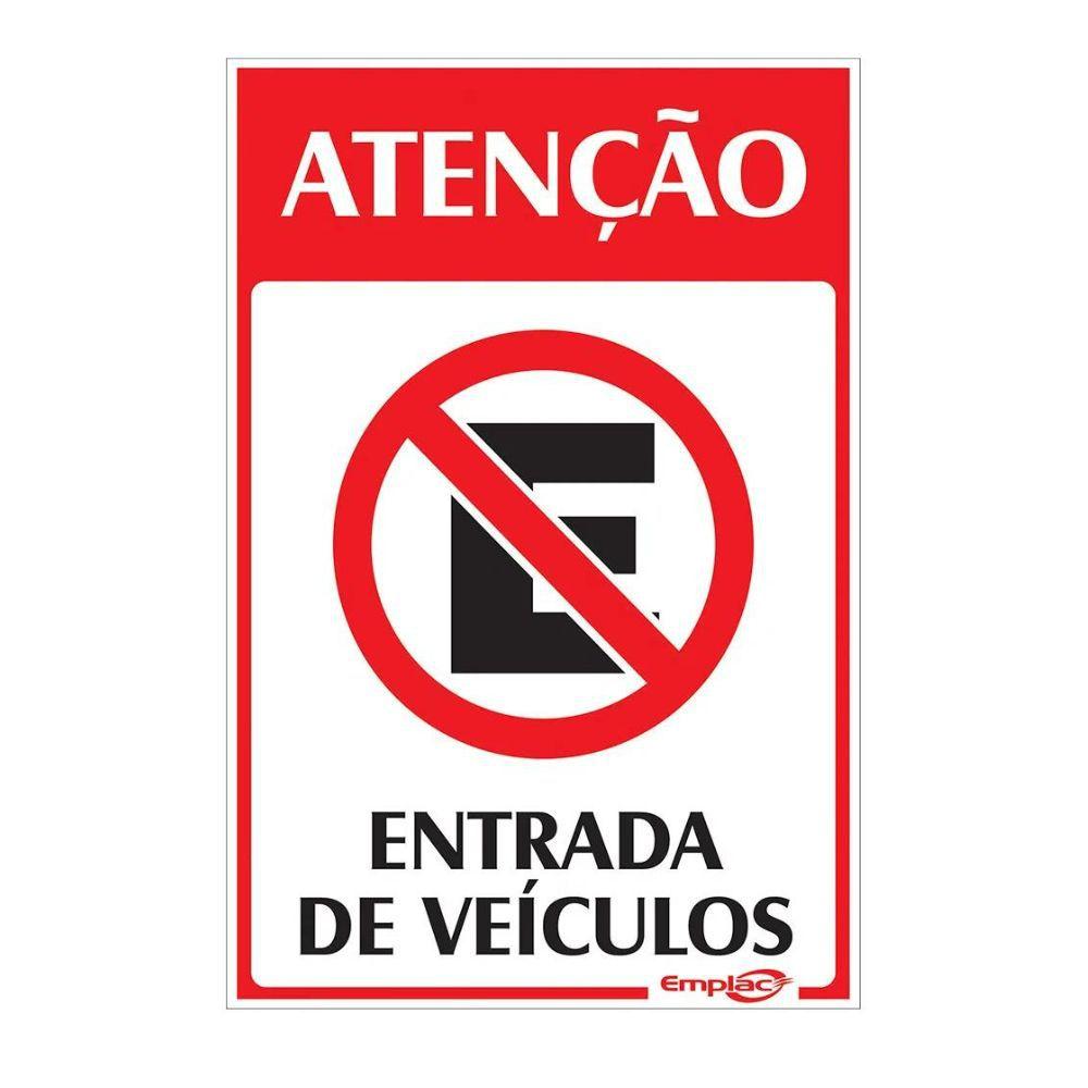 Placa Atenção Entrada De Veículos 30x20cm Emplac (1 unidade) - Irmãos ...