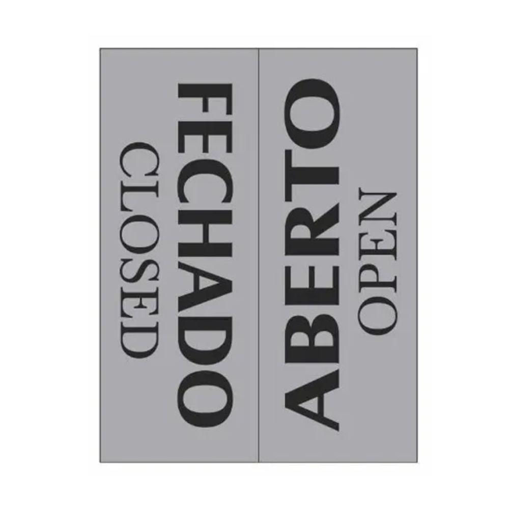 Placa Sinalização Aberto/Fechado Prata 20x15cm Emplac (1 unidade ...