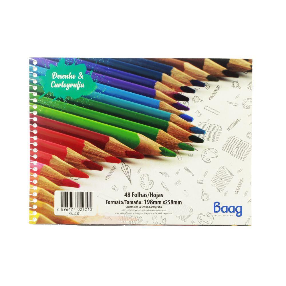 Caderno Desenho e Cartografia Capa Flexível 198x258mm Baag (48 Folhas ...