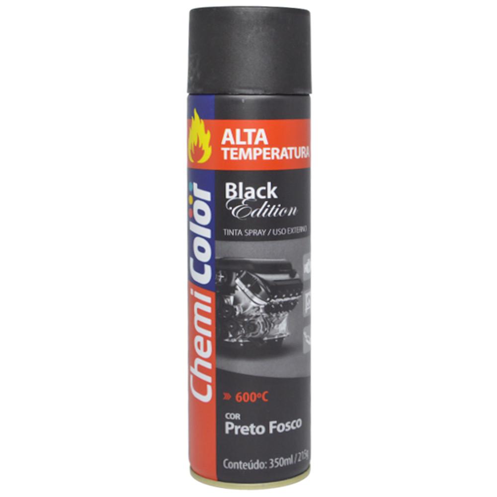 Tinta em Spray Alta Temperatura Chemi Edition Color Preto Fosco 350ml ...