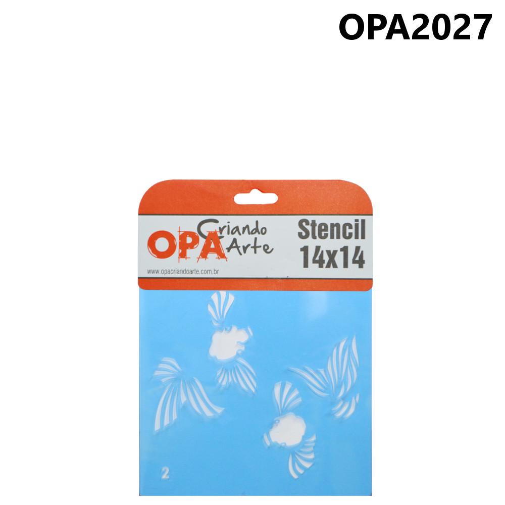 Stencil Duplo de Acetato para Pintura 14x14cm Ref. OPA 2027 Peixe II ...