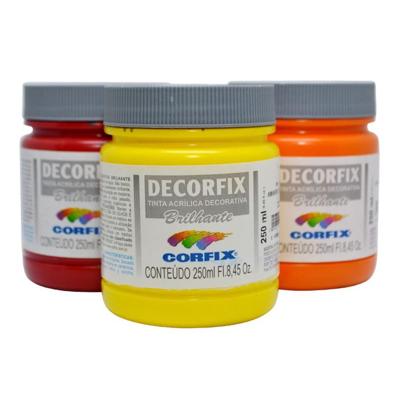 Tinta Acrílica Decorfix Brilhante 250ml Corfix - Irmãos Haluli