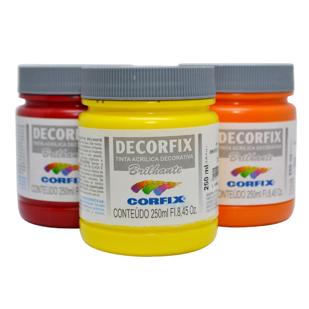 Tinta Acrílica Decorfix Brilhante 250ml Corfix - Irmãos Haluli