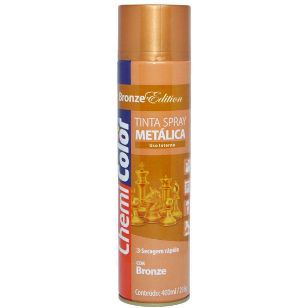 Tinta em Spray Metálica Uso Interno Chemi Color Edition Bronze 400ml ...