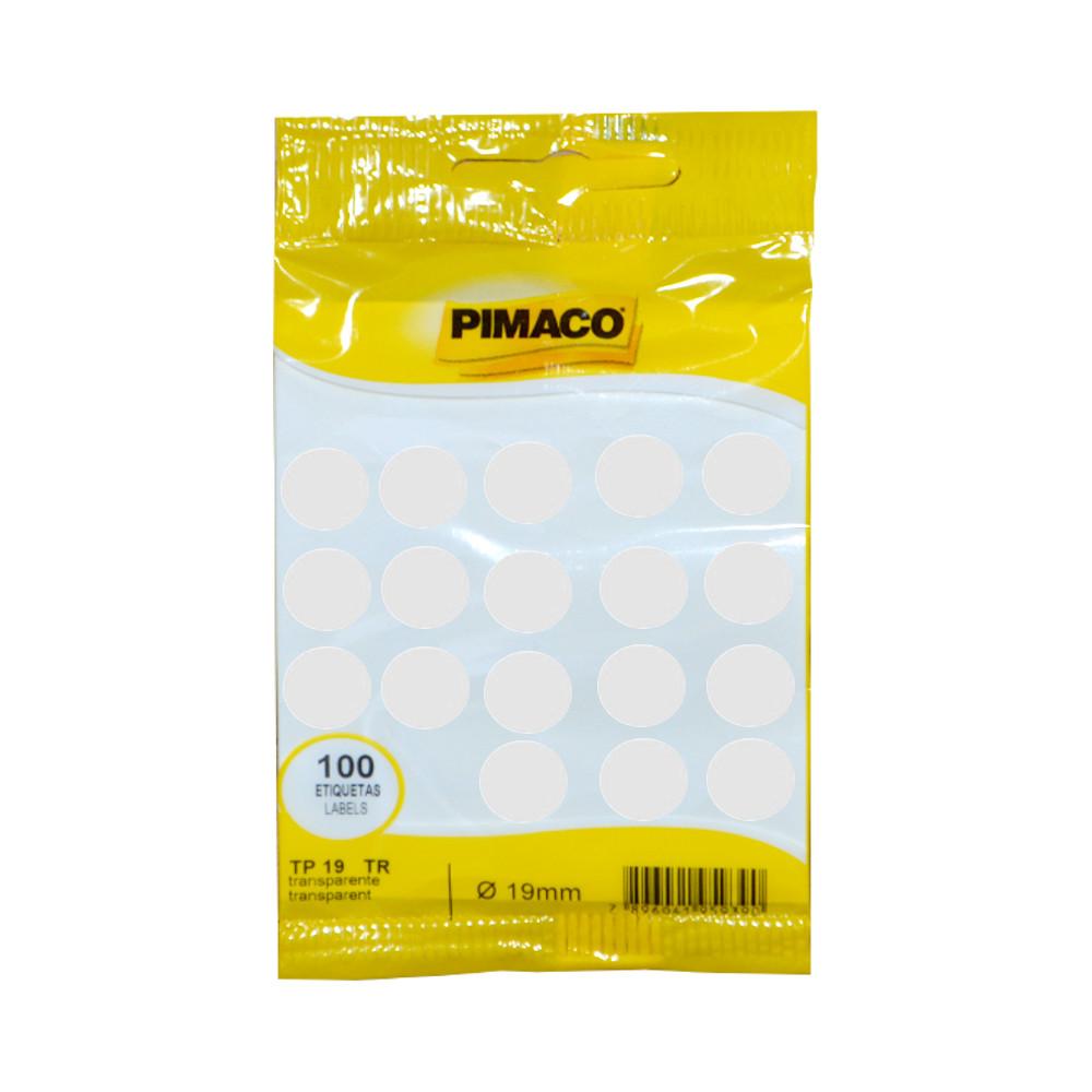 Etiqueta Adesiva Circular Transparente TP 19 TR 19mm Pimaco (100 ...