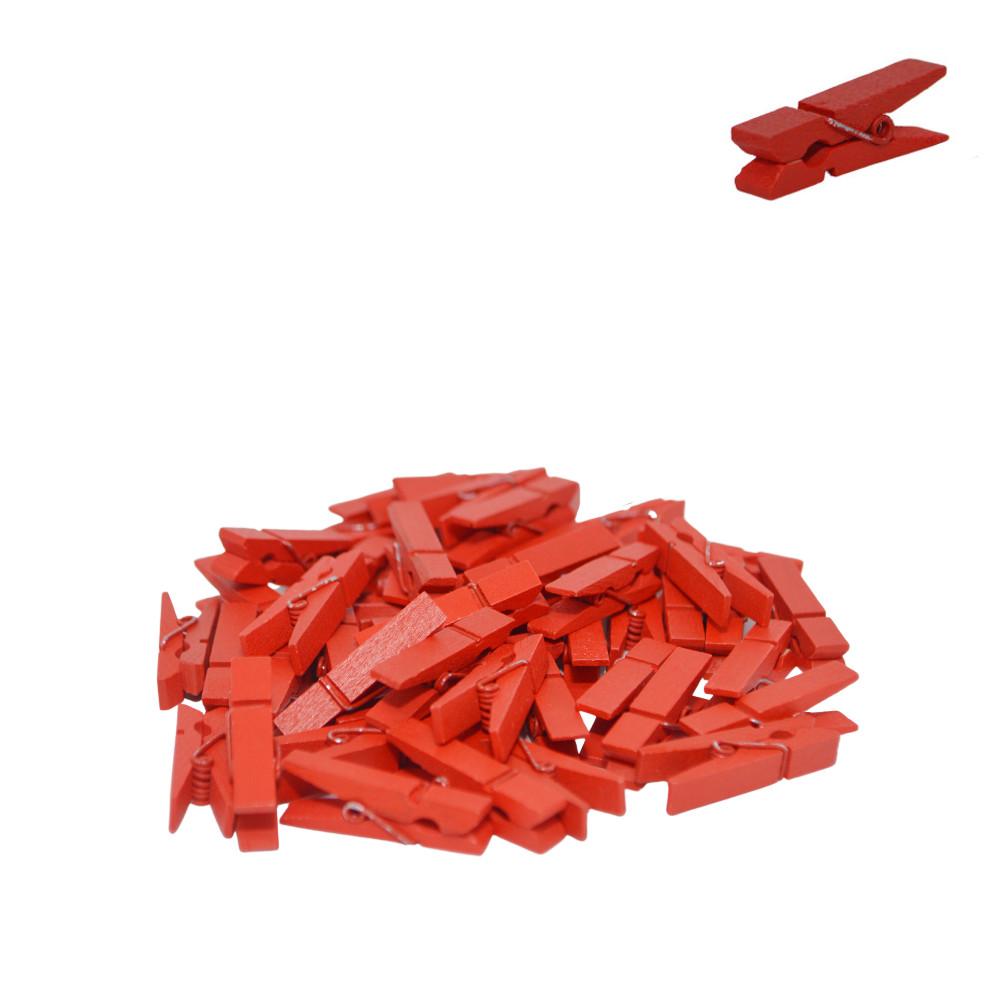 Mini Pregador de Madeira Vermelho 3,5cm Art Lille (50 unidades ...