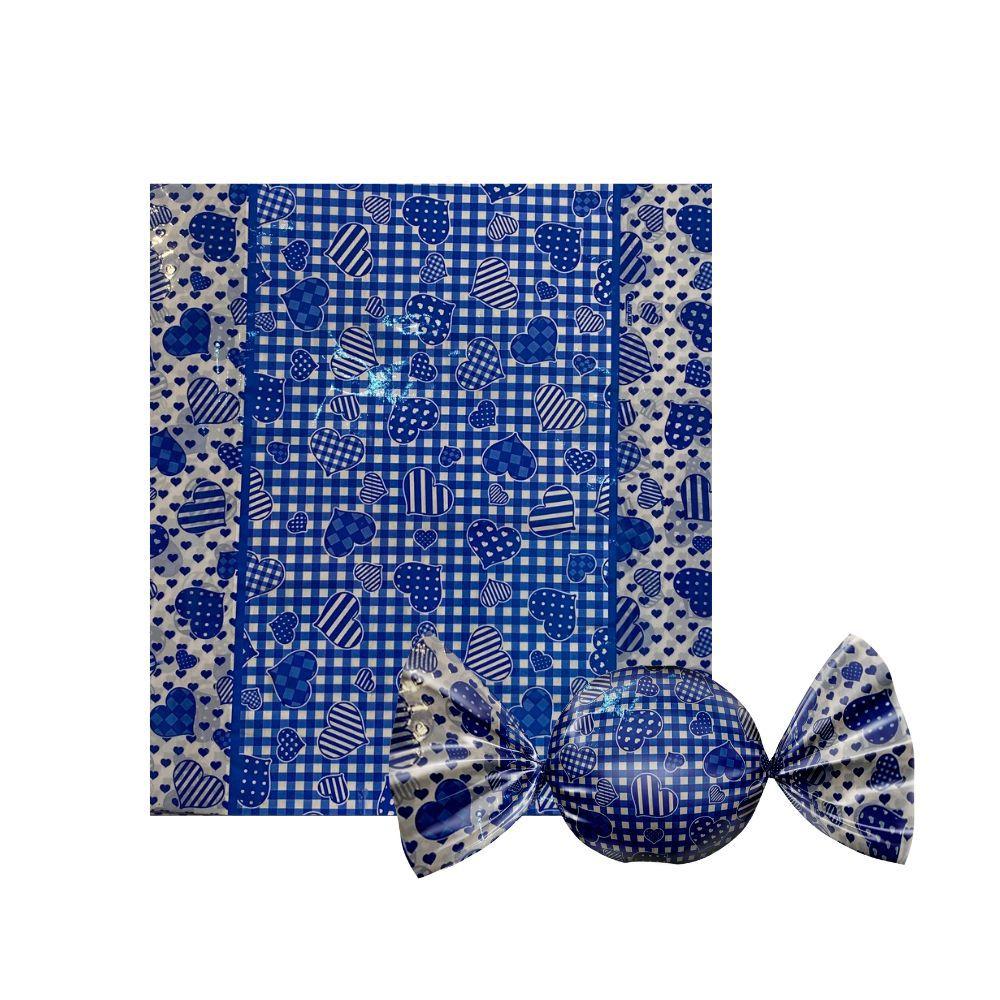 Embalagem para Trufas e Bombons Coração Azul Carber (100 Unidades ...