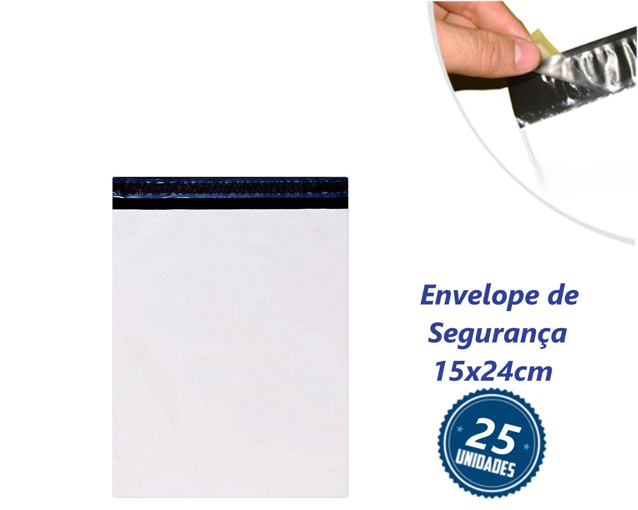 Envelope de Segurança 15x24cm em PEBD com Aba Adesiva Embalagem Fácil ...