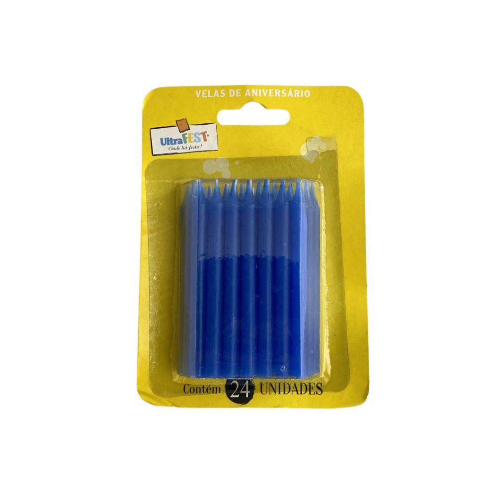 Vela Palito Azul Ultrafest (24 Unidades) - Irmãos Haluli