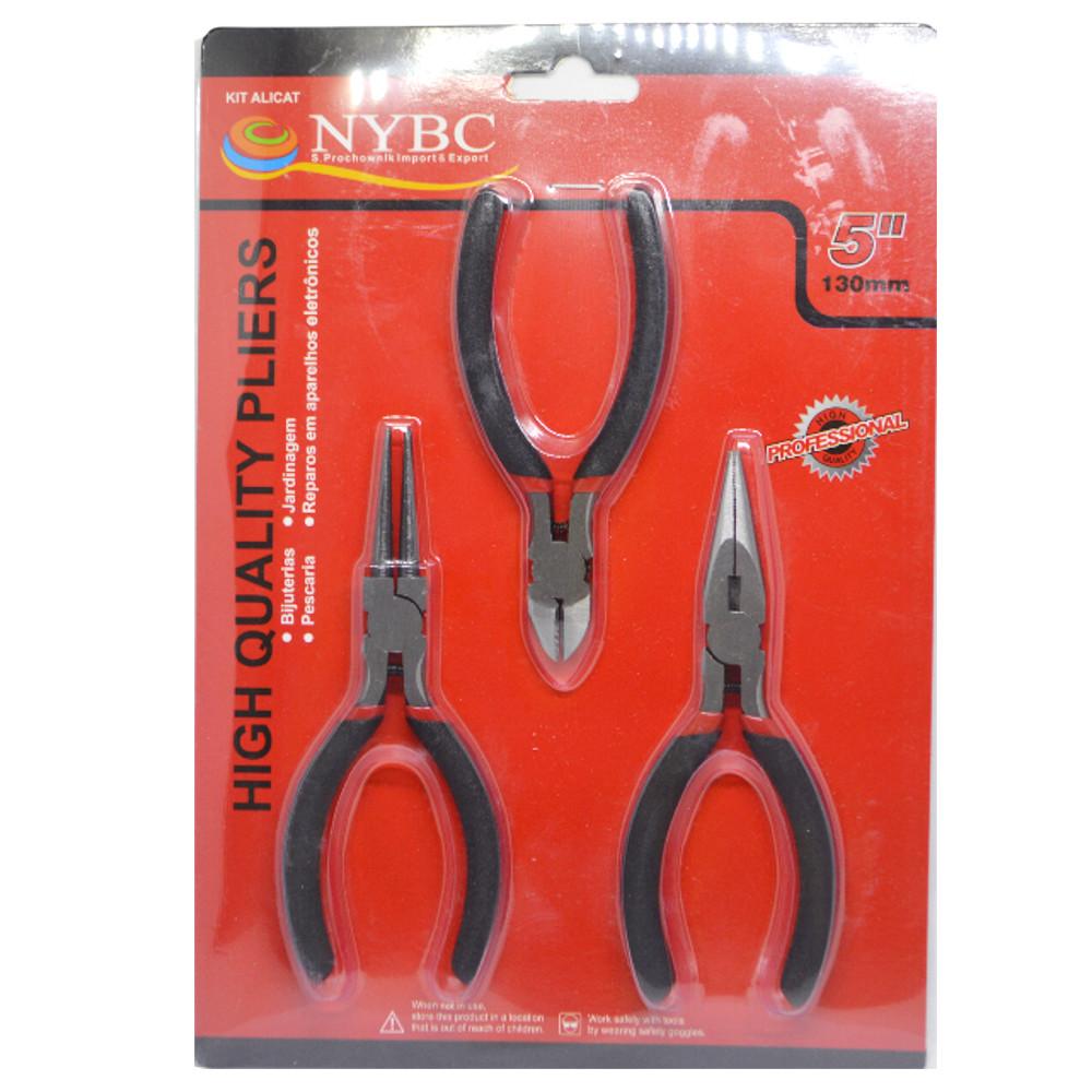 Kit de Alicates para Artesanato 5" 130mm NYBC (03 modelos) - Irmãos Haluli