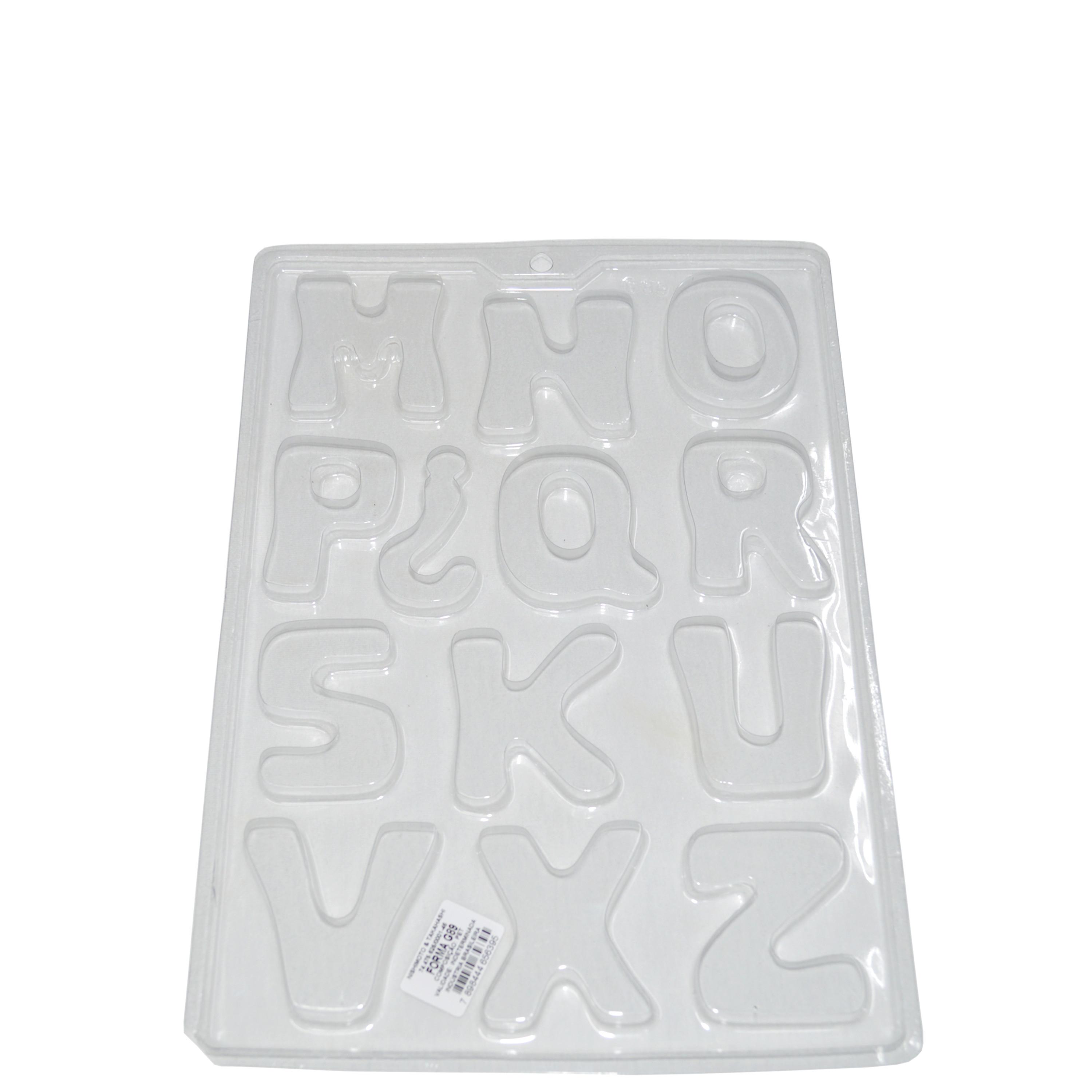 Forma em Acetato Simples Grande para Gesso com 13 Cavidades Letras Ref ...