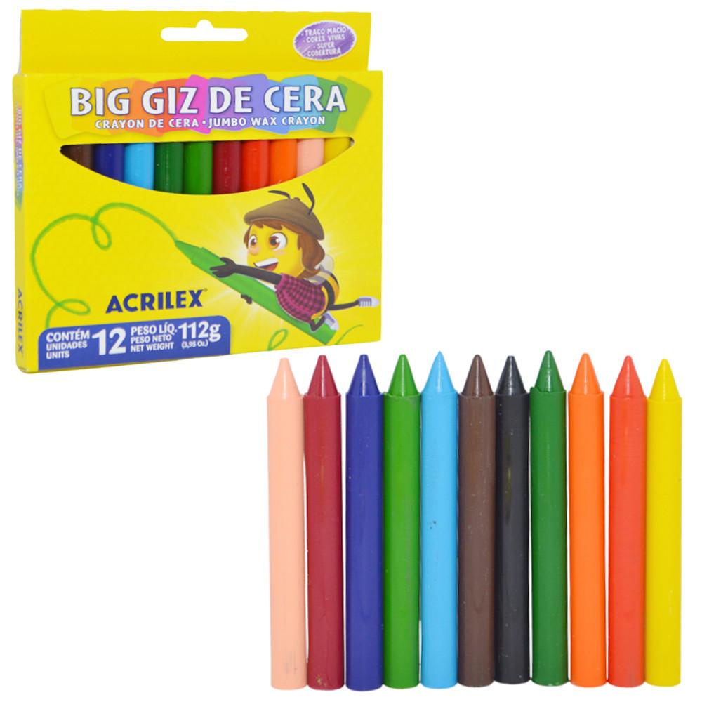 Big Giz de Cera Abelhinhas C/ 12 Cores 112gr Ref. 09111 Acrilex (12 ...