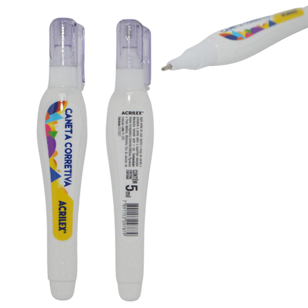 Caneta Corretiva 5ml Acrilex (01 unidade) - Irmãos Haluli