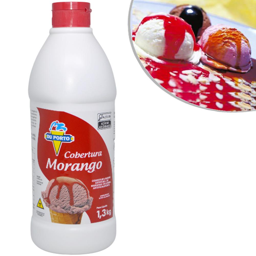 Cobertura para Gelados Comestíveis Sabor Morango Du Porto (1,3KG ...