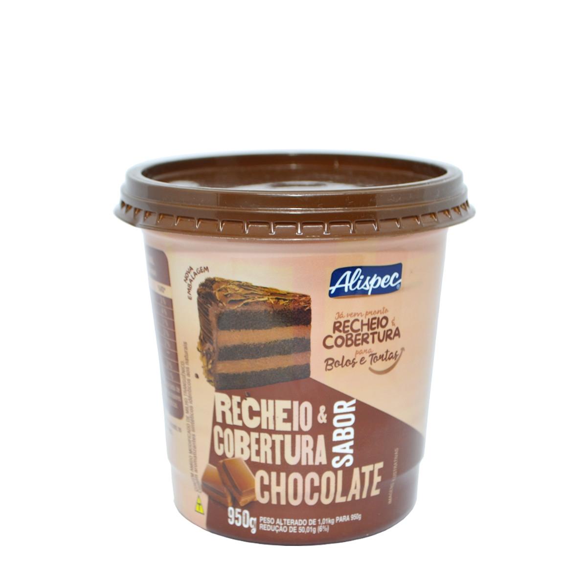 Recheio e Cobertura Sabor Chocolate para Enrolar e Rechear Alispec (950 ...
