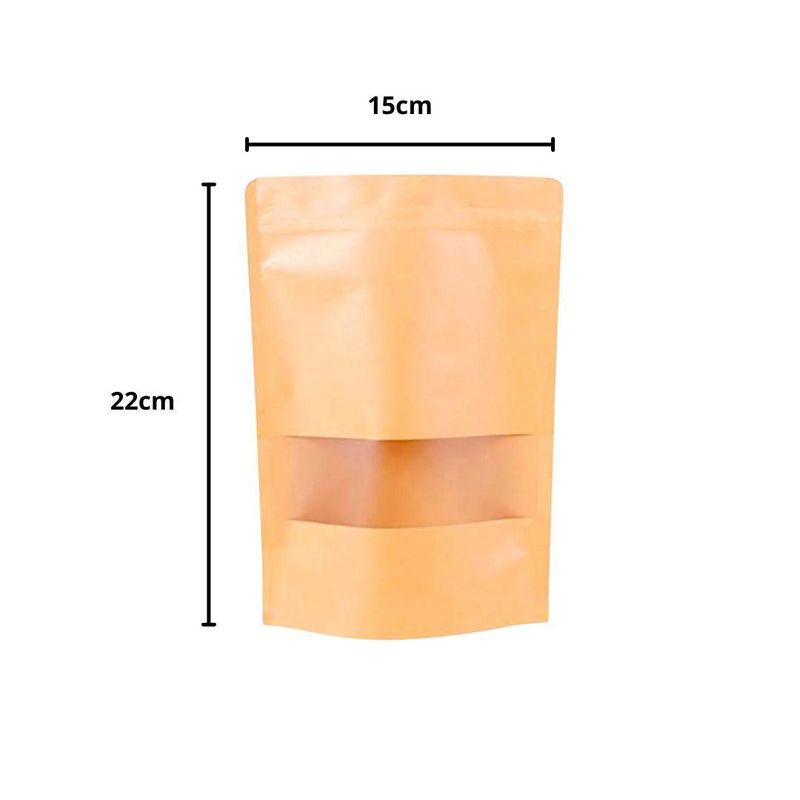 Saco Embalagem Zip Lock Kraft C/ Visor Stand Up Fosco 15x22cm Art Lille ... Saco Embalagem Zip Lock Kraft C/ Visor Stand Up Fosco 15x22cm Art Lille ...