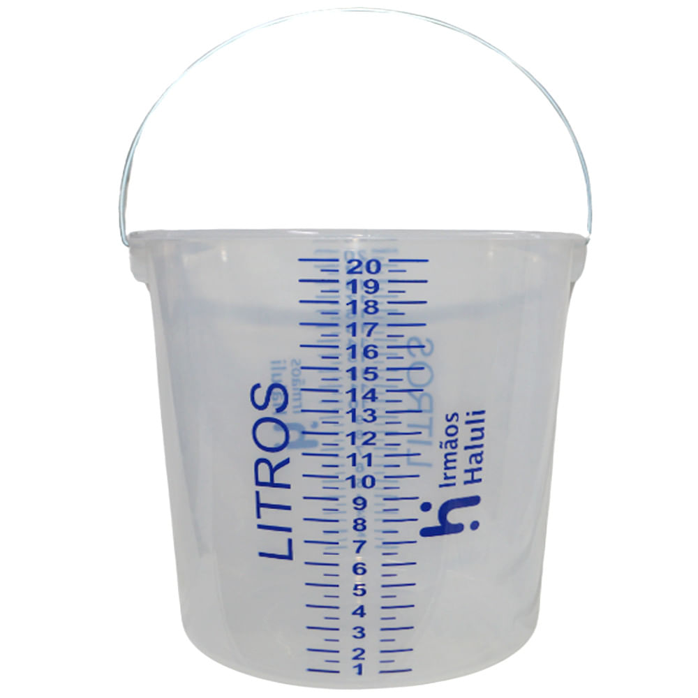 Balde de Plástico Graduado 20 Litros Irmãos Haluli (01 unidade ...
