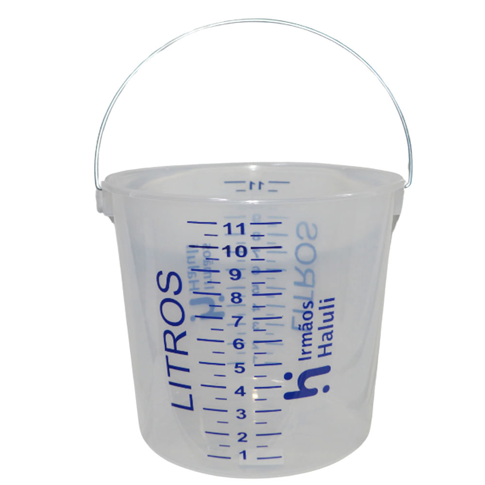 Balde de Plástico Graduado 11 Litros Irmãos Haluli (01 unidade ...