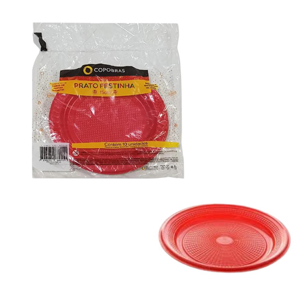 Prato Descartável Vermelho Redondo 15cm Copobrás (10 Unidades) - Irmãos ...