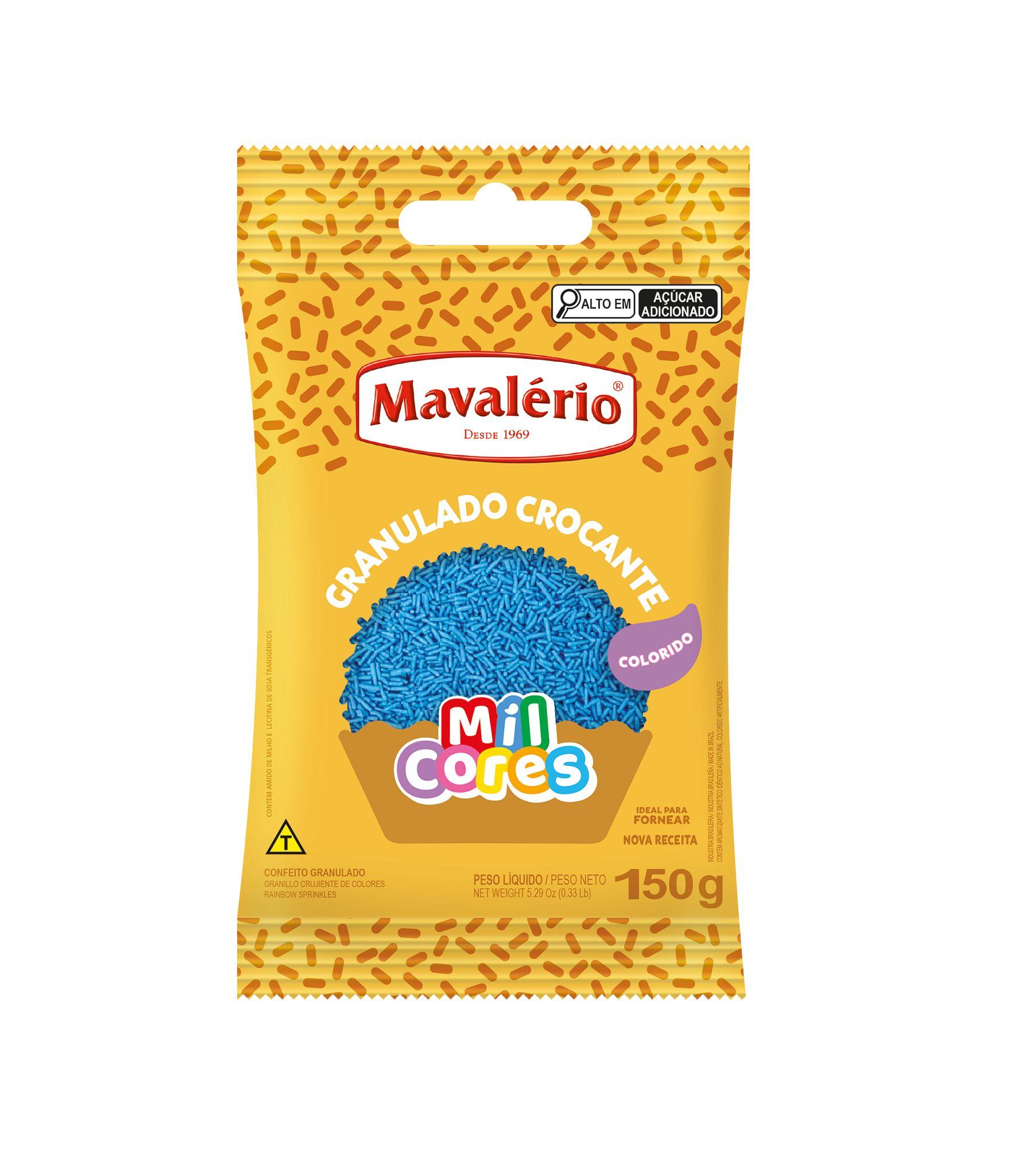 Confeito Granulado Crocante Azul Mil Cores Mavalério (150 gramas ...