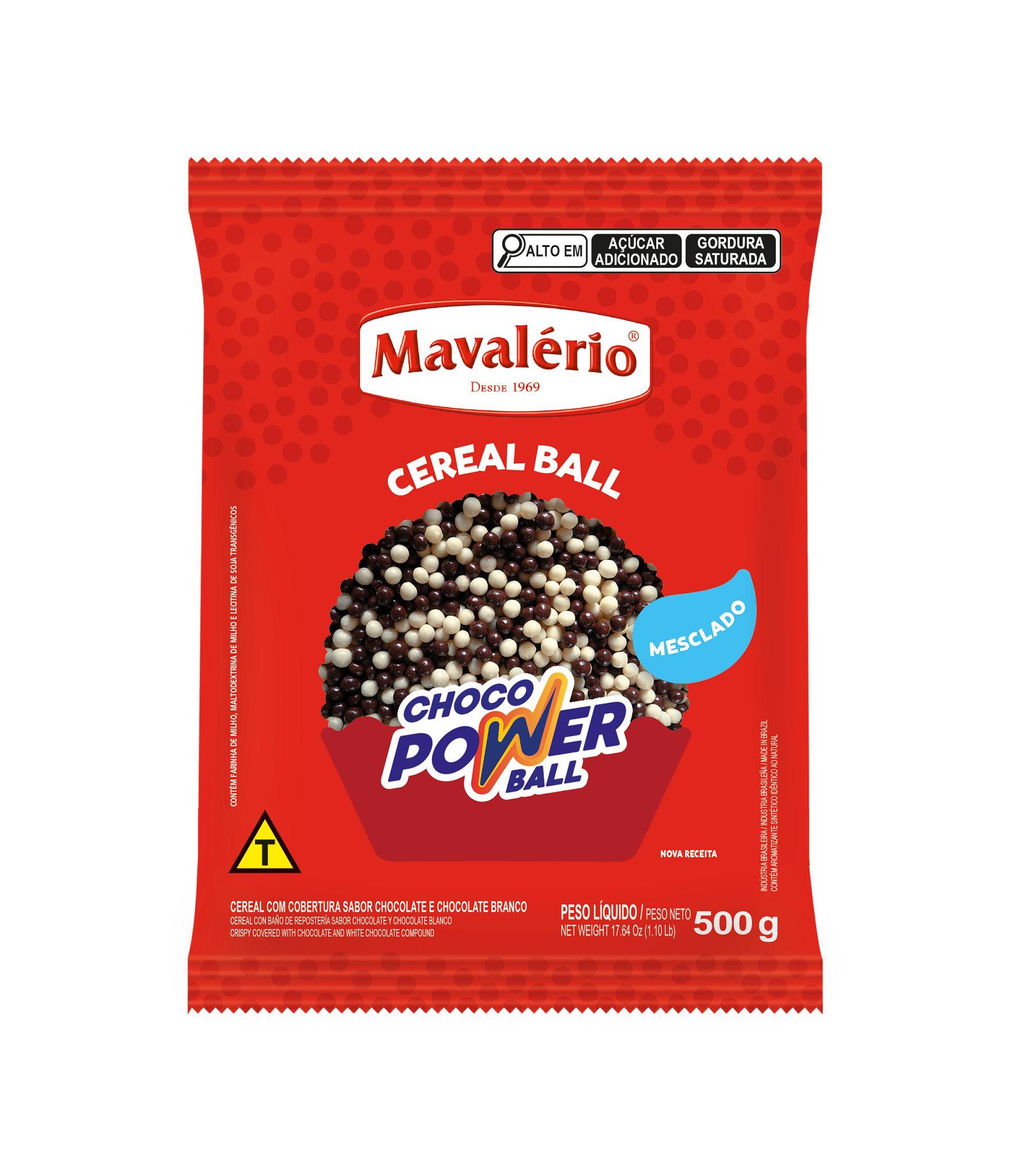Cereal Ball C/ Cobertura Sabor Chocolate e Chocolate Branco Choco Power ...