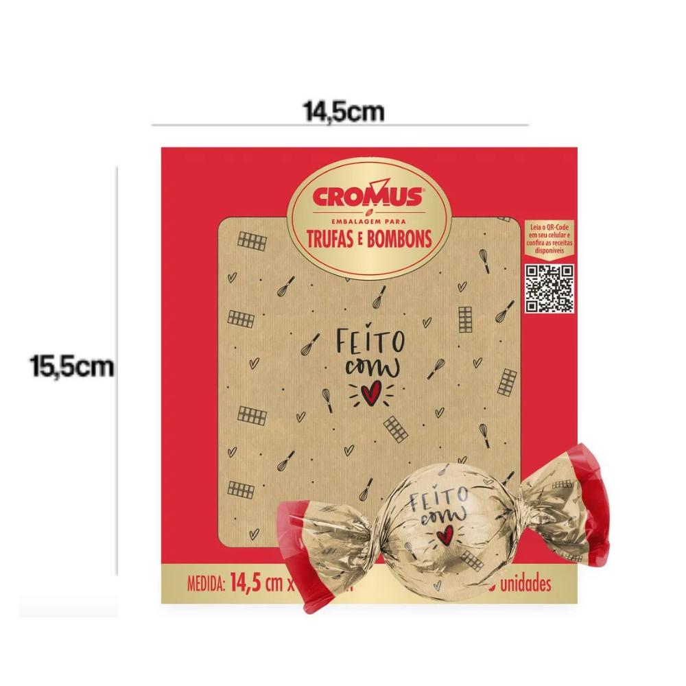Embalagens para Trufas e Bombons Feito com Amor Cromus - Irmãos Haluli