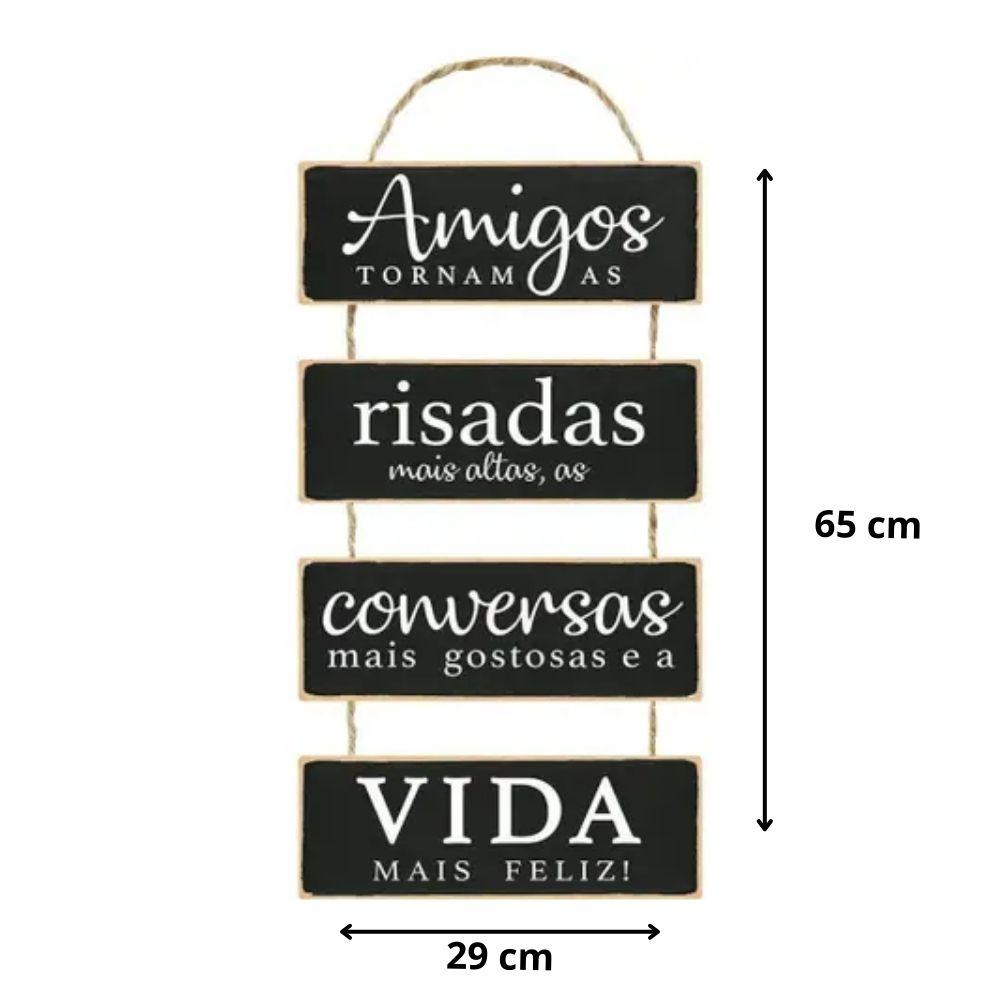 Placa de MDF com Amigos Tornam Ref.: DHPM6-033 Litoarte (01 unidade) - Irmãos Haluli