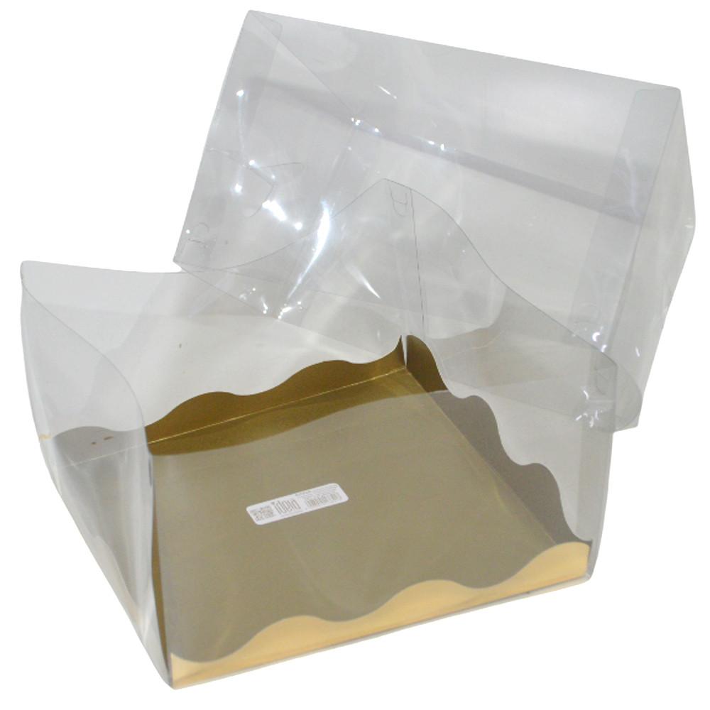 Caixa de Papel Multiuso Ajustável C/ Tampa Transparente 21.5x21.5x14cm ...