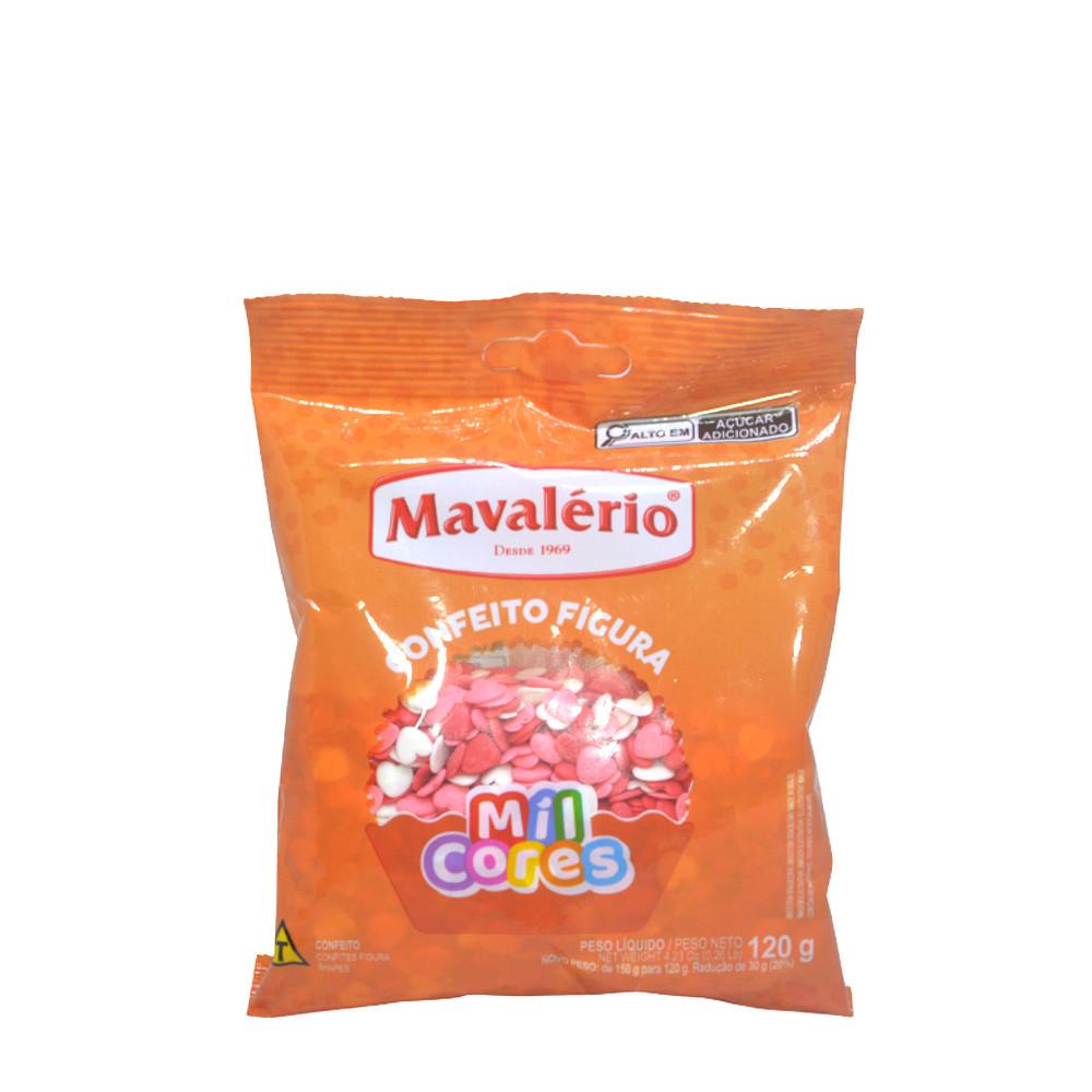Confeito Figuras Coração Mil Cores Mavalério 120gr - Irmãos Haluli